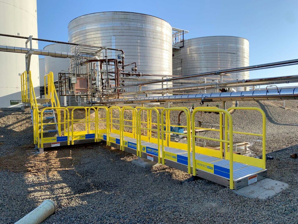 Work Platform Stairs - Metal Handrails